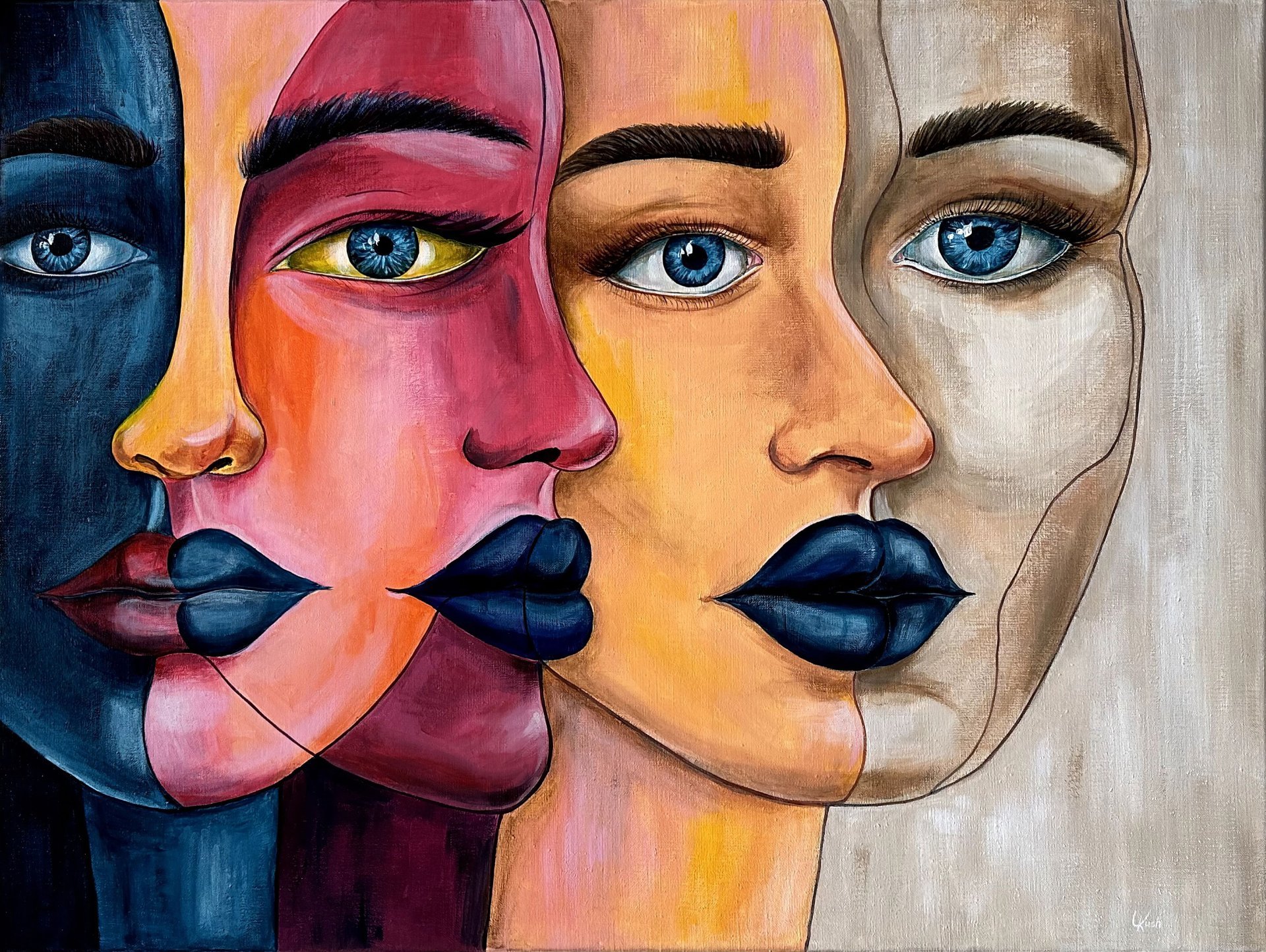 Masks Painting by Lina Kush - Jose Art Gallery