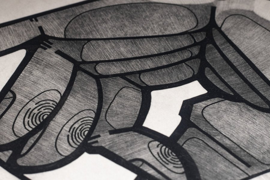 Balance is not symmetry Drawing - Pavlo Dmyterko