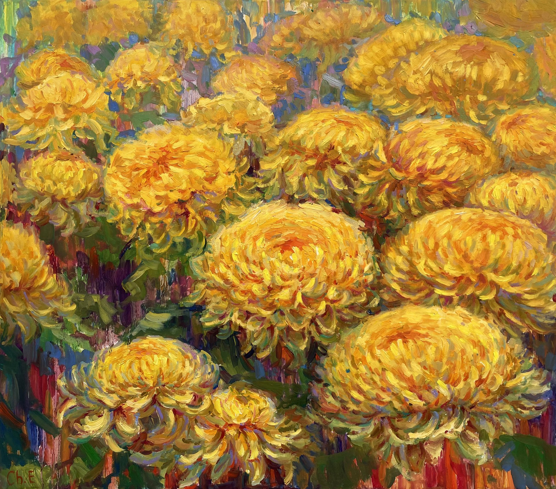 Bouquet of yellow flowers Painting by Yevgeny Chernyakovsky