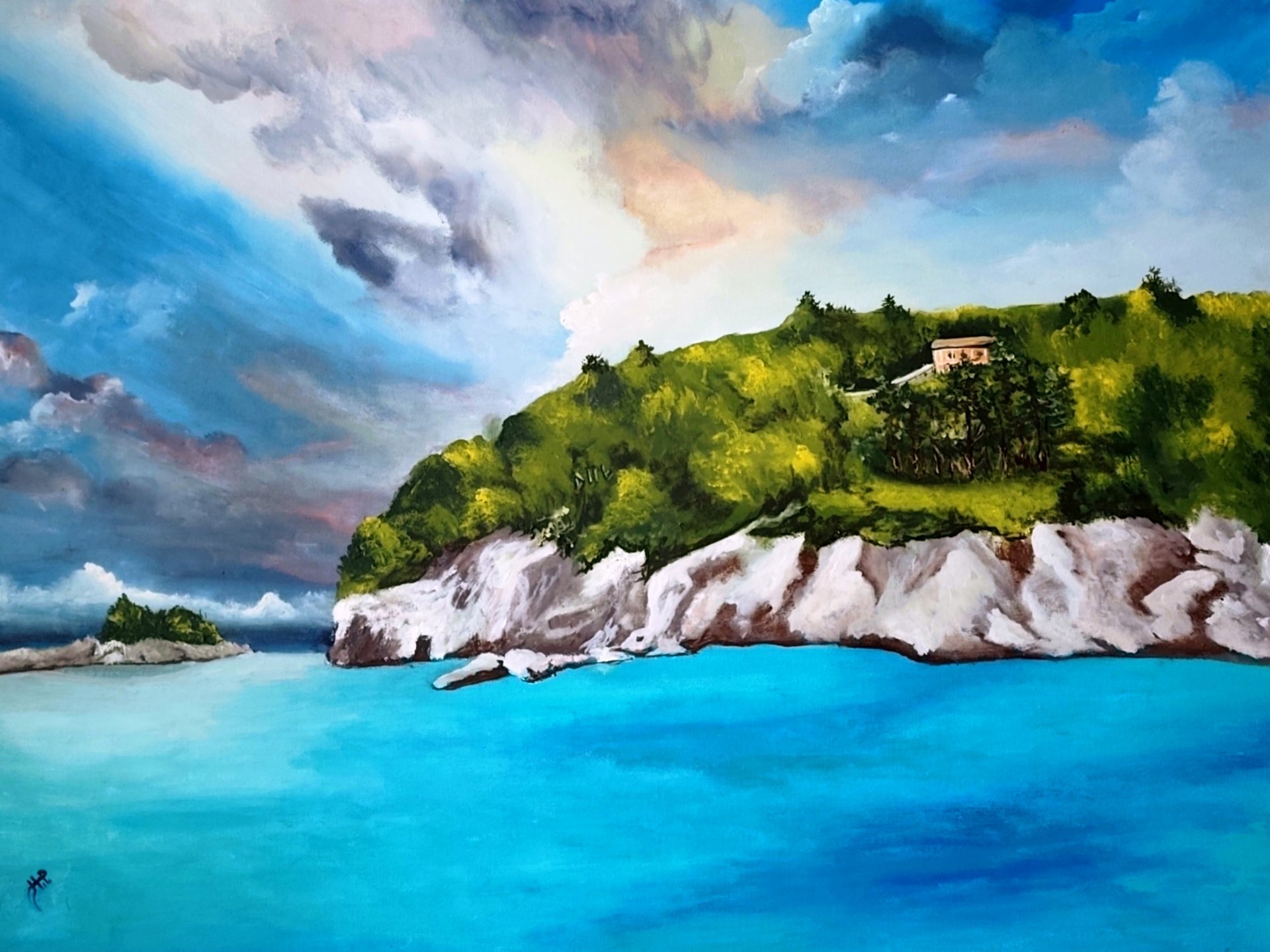 Into the arms of the ocean Painting by Nataliya Rudenko