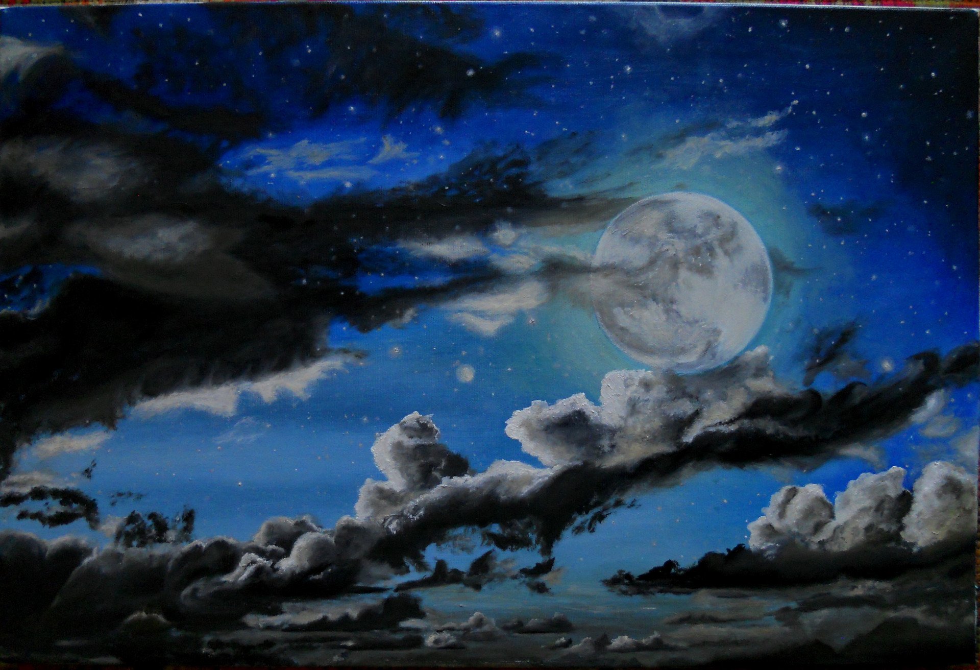 Moon Painting by Oksana Kocherzhat - Jose Art Gallery