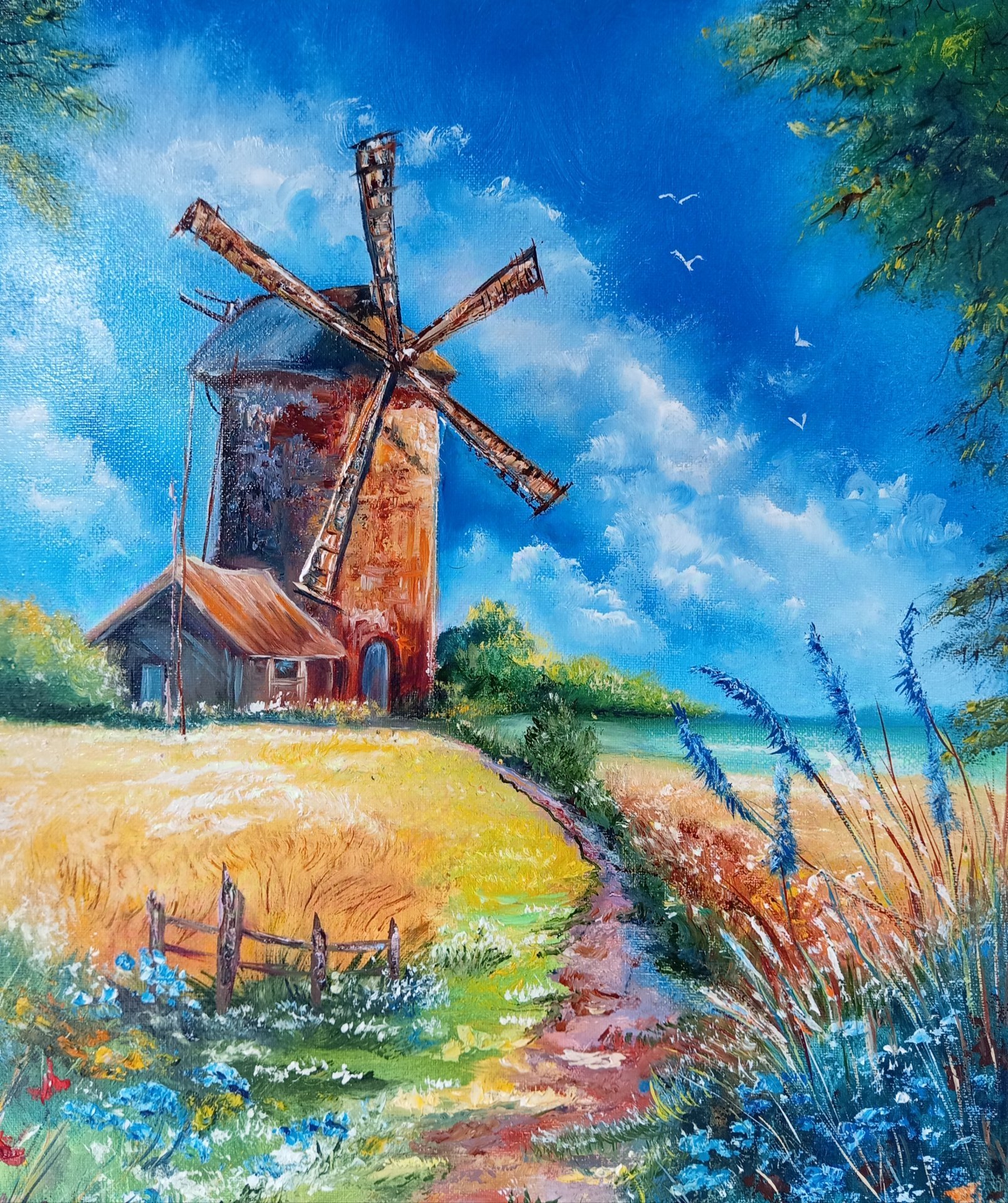 Vintajna Melnicya 2025: Peyzaj Painting by Elena Kheveleva