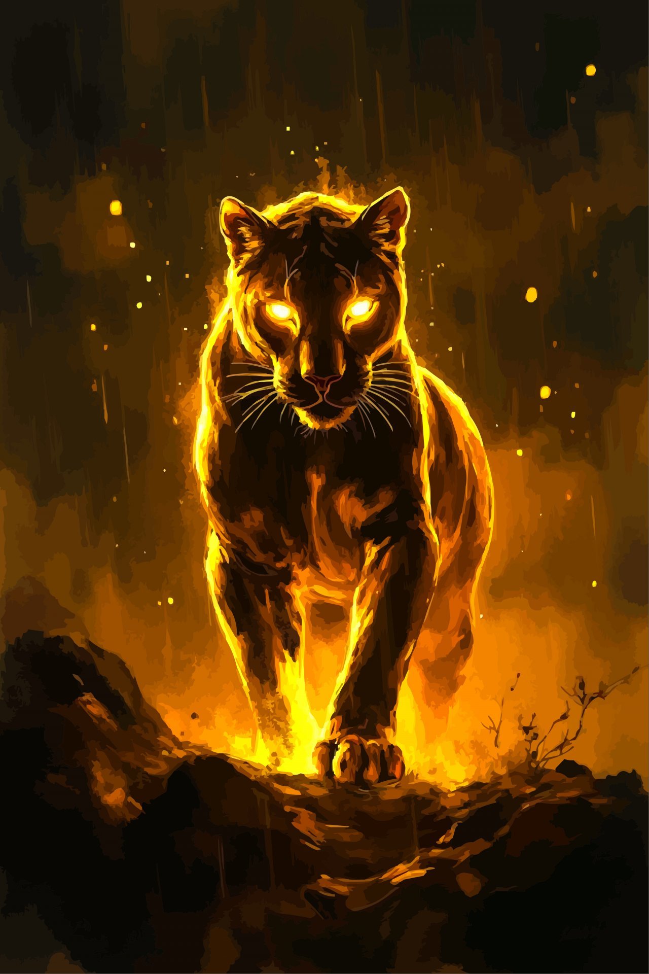 Flames of the Wild Hunter Digital Art - Viktor Levchenko