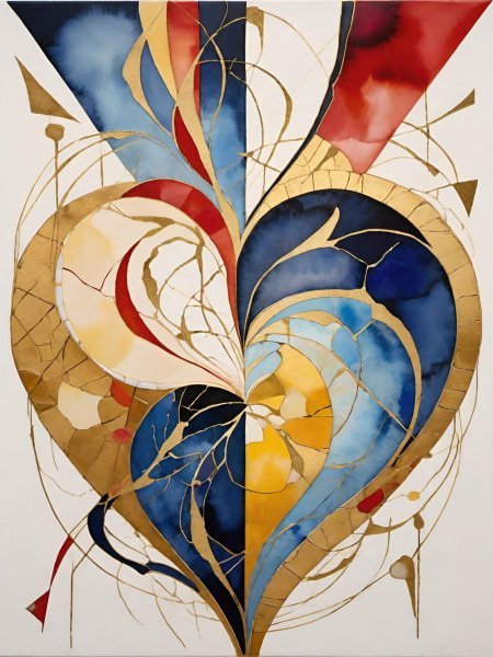Mosaic Heart Painting by MeaHau - Jose Art Gallery