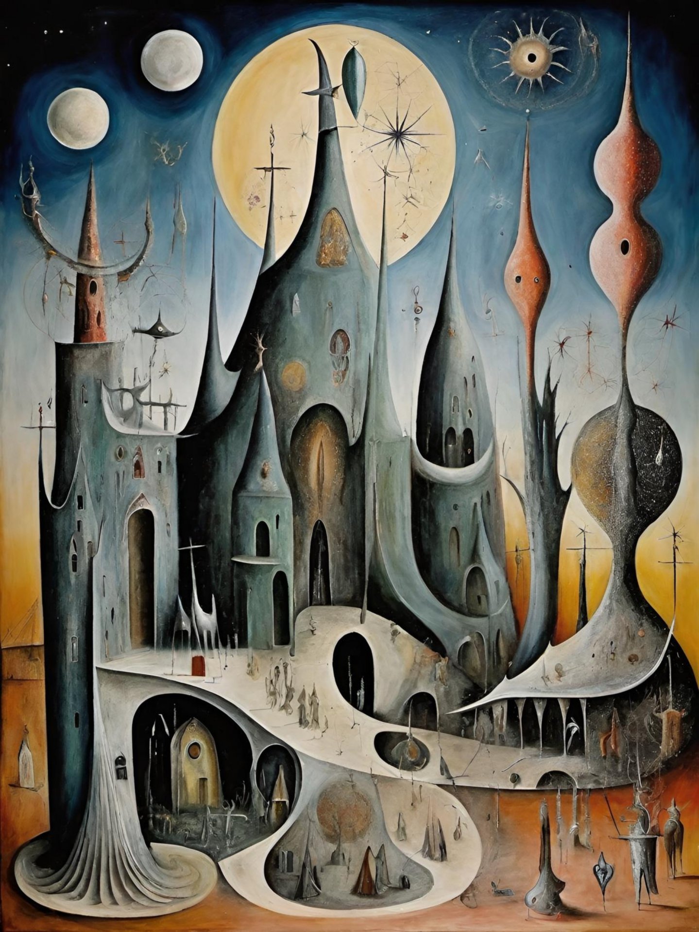Chandelier of Ages: Ancient CGI Visions Painting by MeaHau