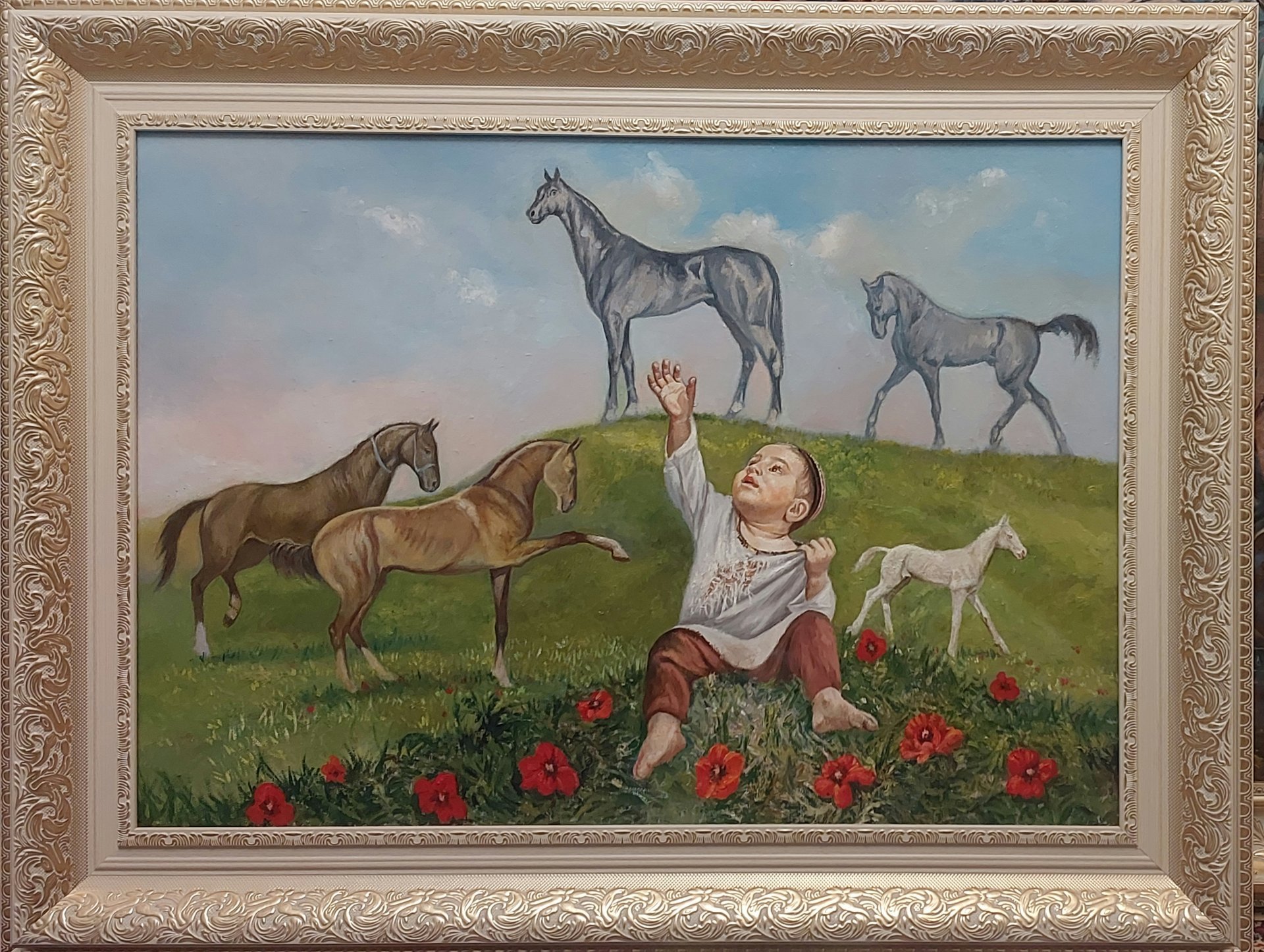 Little singer Painting by Chary Jafarov - Jose Art Gallery