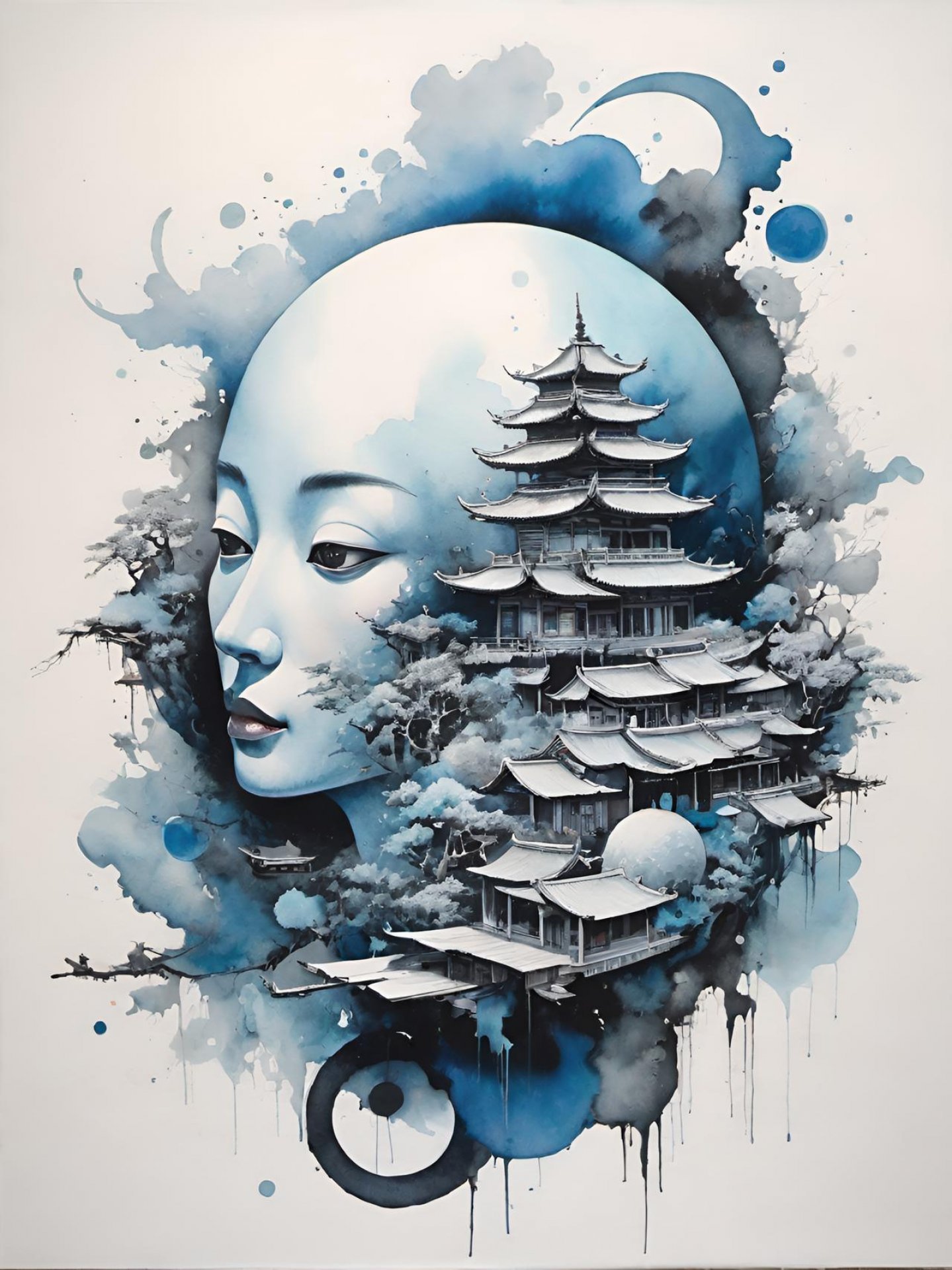 Winter Nightscape Digital Art - MeaHau - Jose Art Gallery