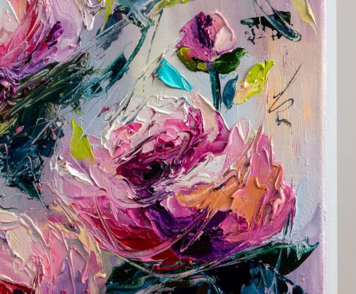 Tenderness of blooming roses Painting by Liubov Kuptsova