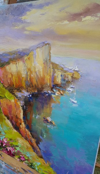 Neist Point Lighthouse Painting by Viktoria Lapteva