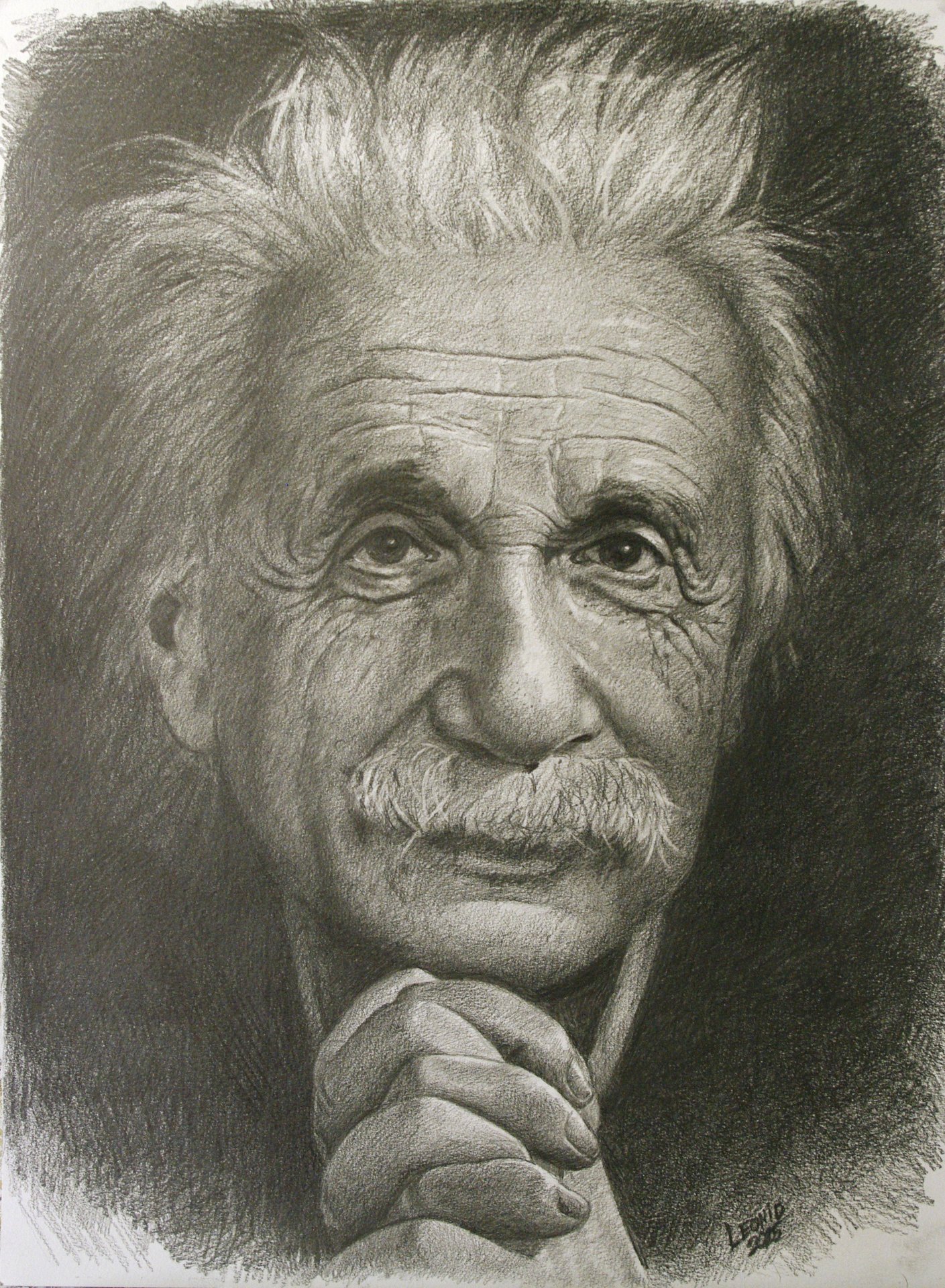 Eternal Einstein Drawing - Leon Katz - Jose Art Gallery