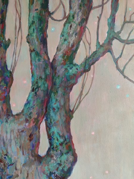 Mystical Tree: Surreal Landscape Art Painting by Aleksandra Plis