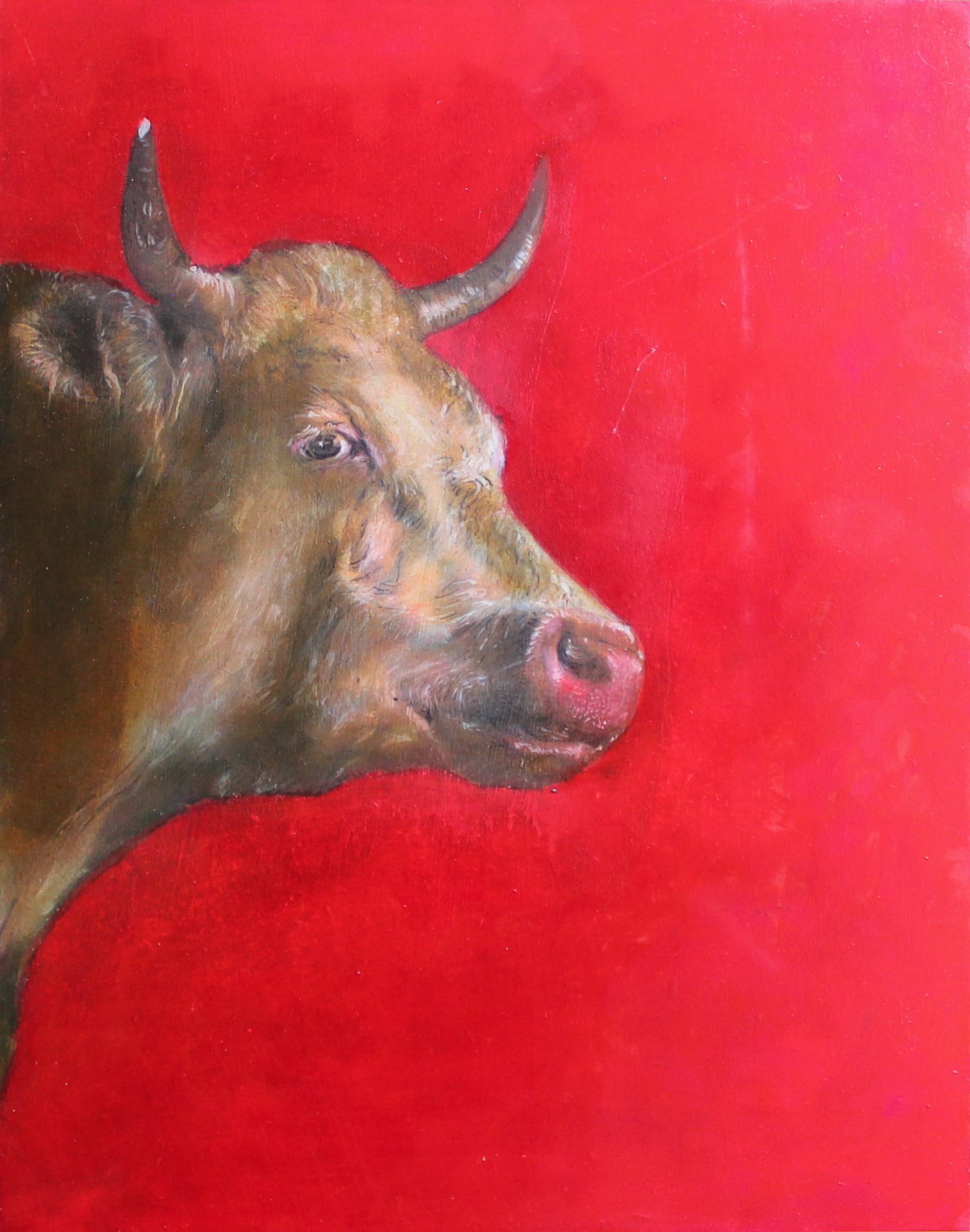 Rote Kuh II Painting by Lochter Andreas - Jose Art Gallery