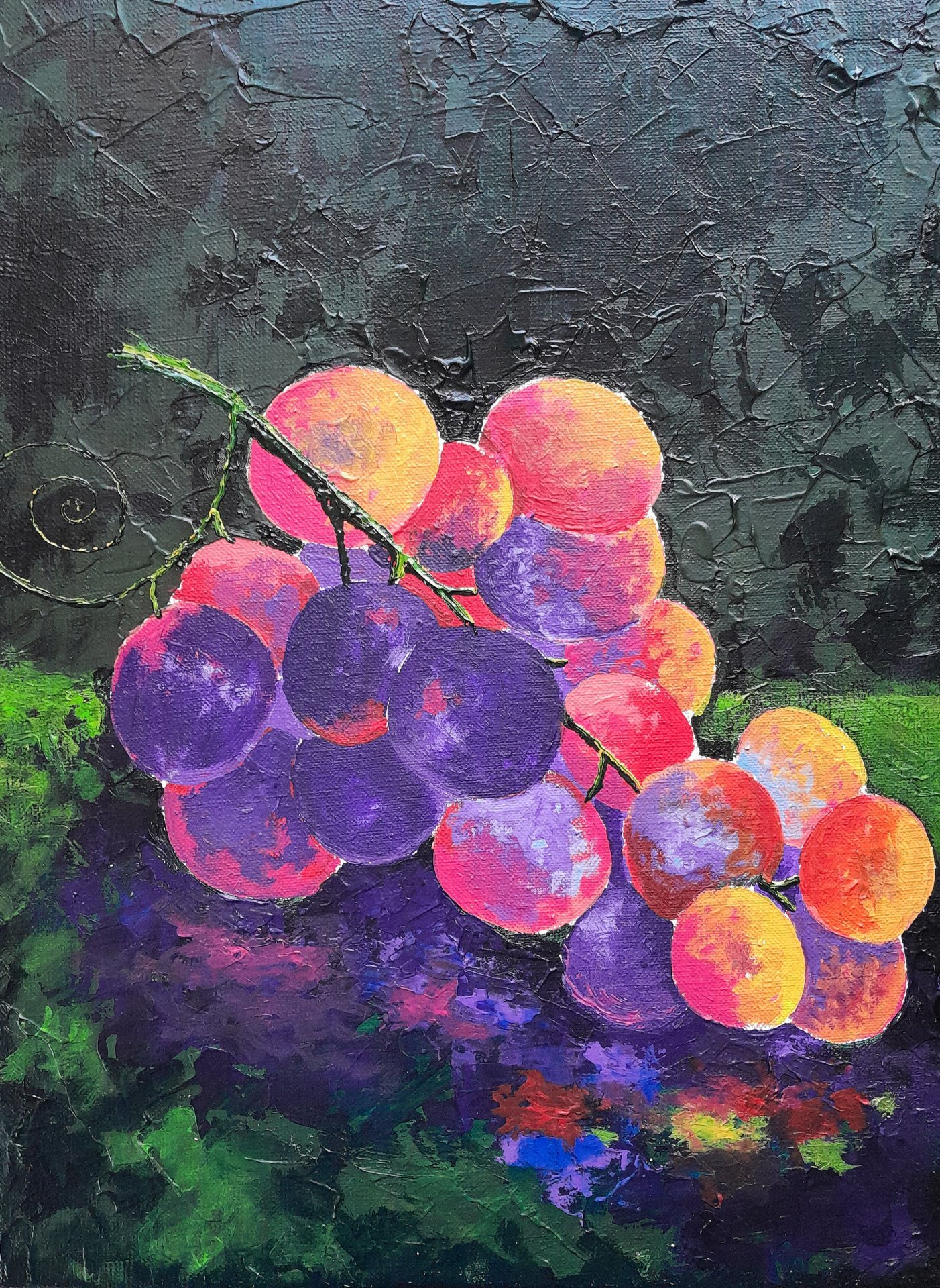 Acrylic painting Grapes Painting by Anton Zapotochny(Dovzhenko)