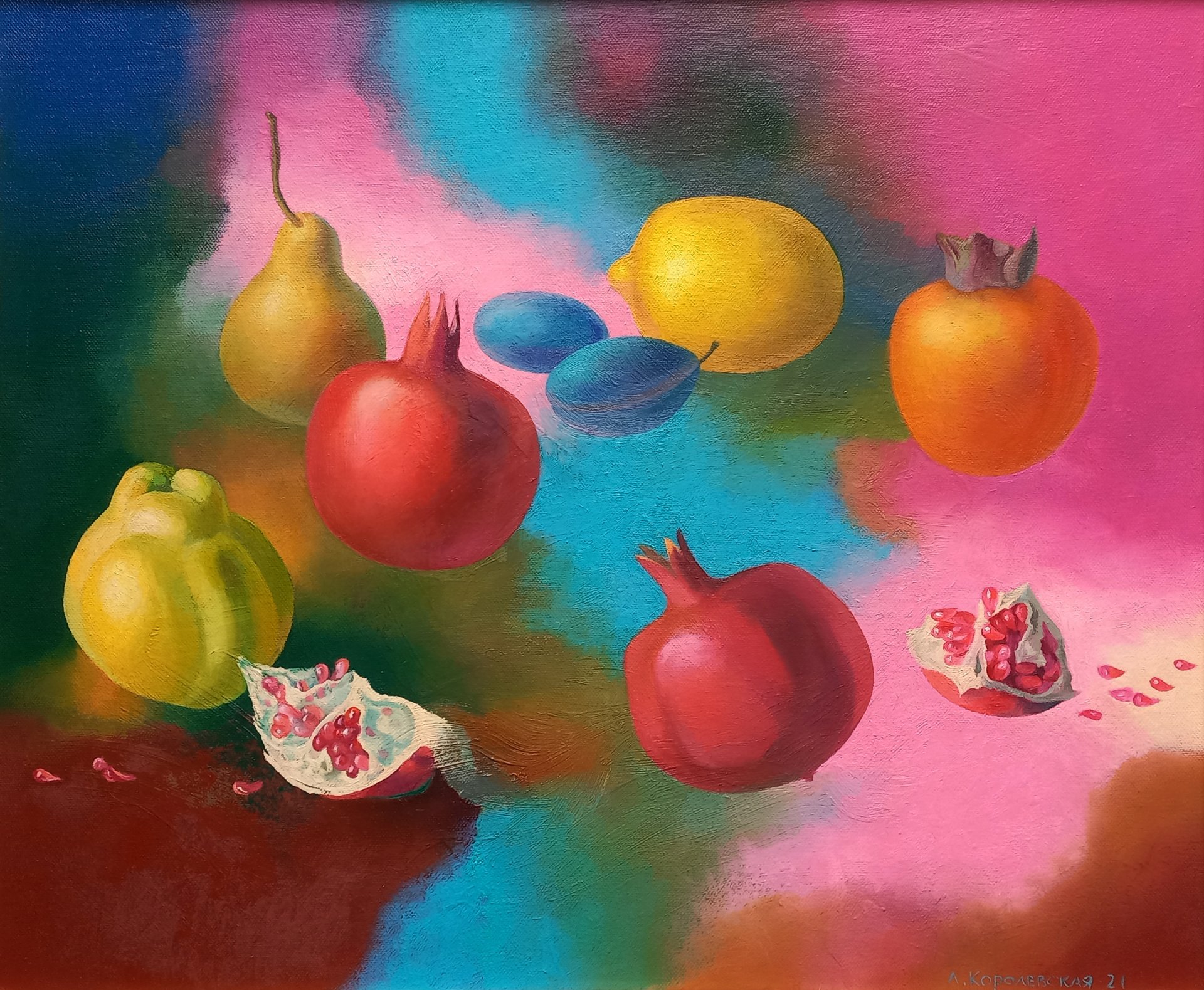 Fruit gravity Painting by Lana Korolievskaia