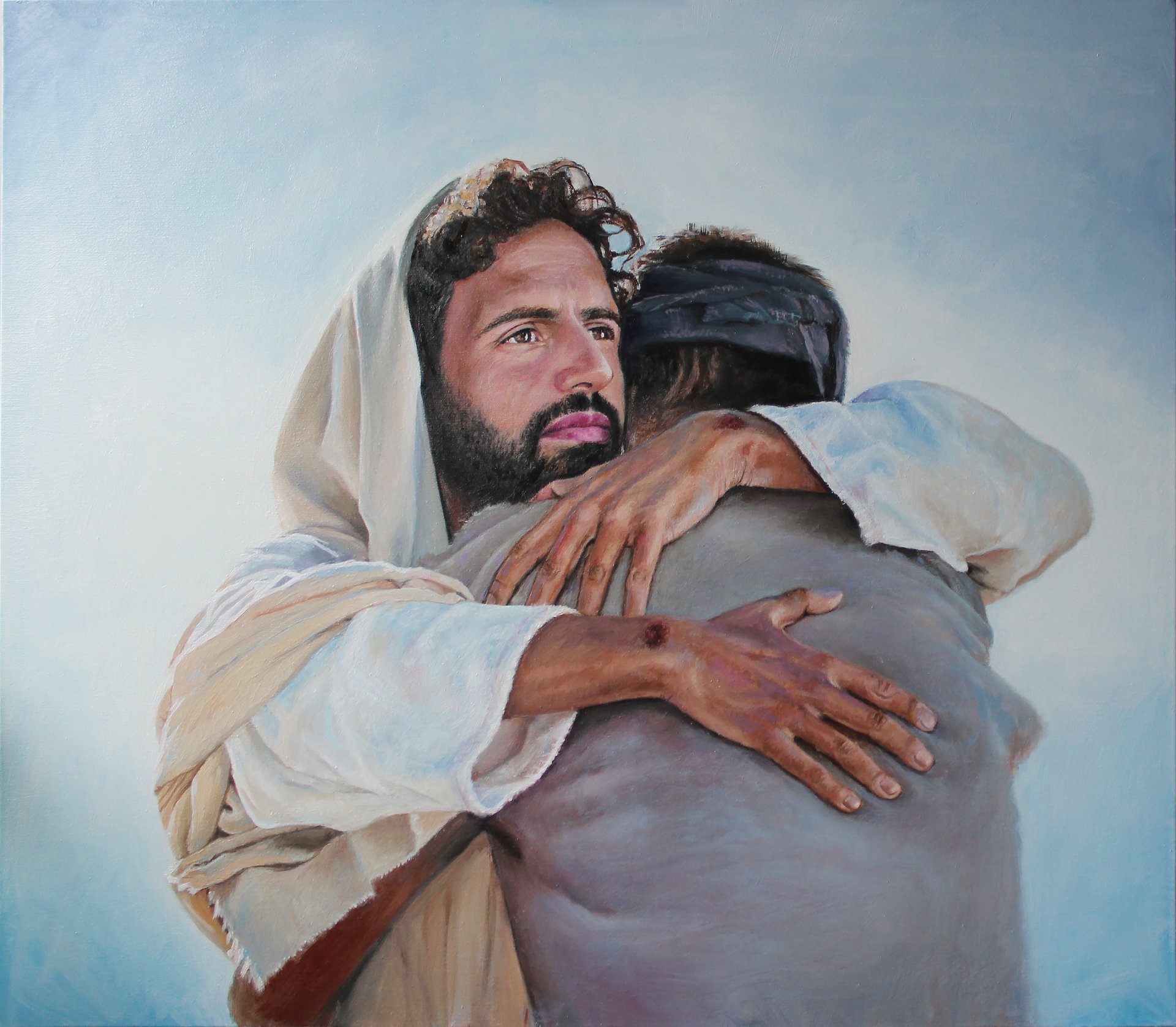 Jesus the Comforter Painting by Katerina Karyukova