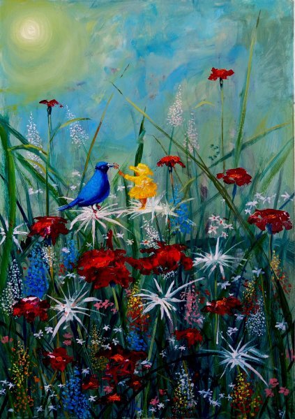 El pájaro azul. Painting by Serhiy Roy - Jose Art Gallery