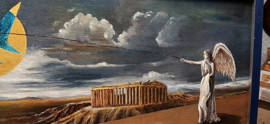 The Keeper of Kronos: Surreal Landscapes Painting by Giovanni Primo Greco