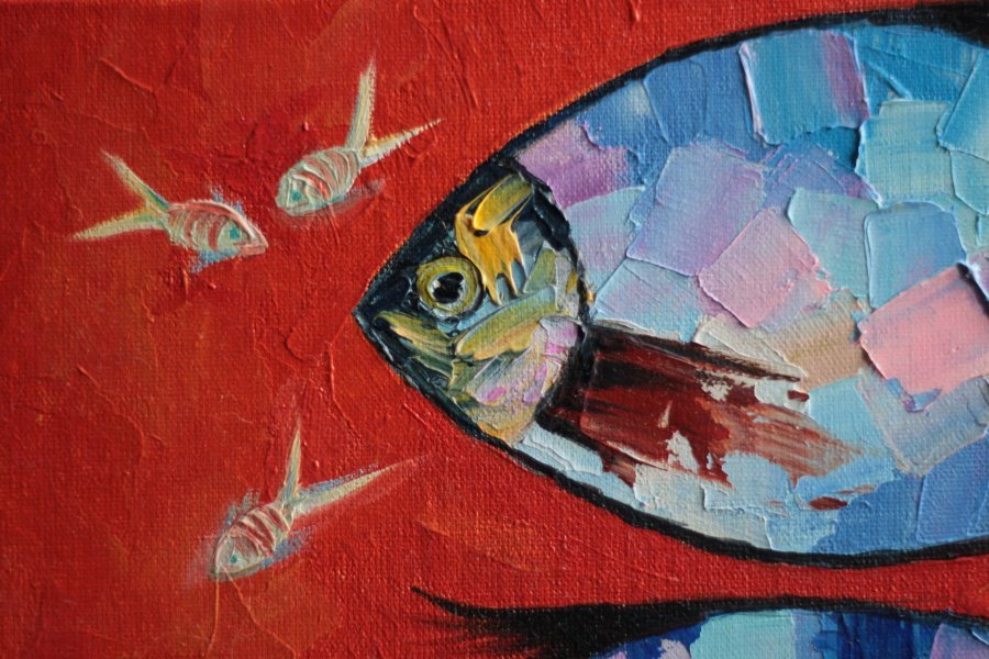 A pair of fish Drawing - Tetiana Kushnirova