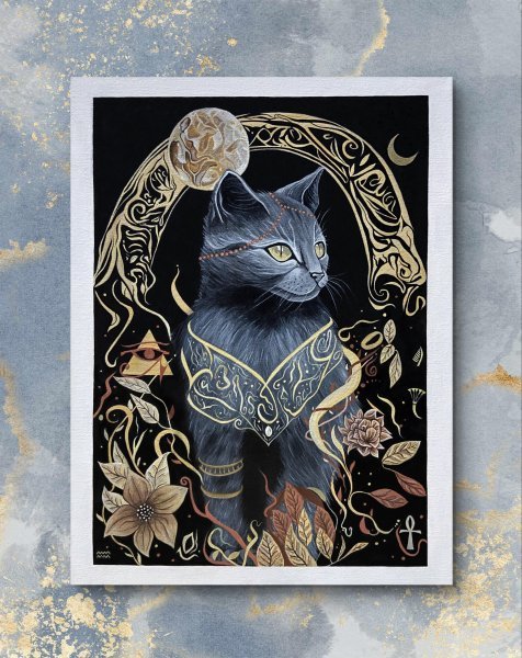 Dea Bastet Painting by Francesca Dei - Jose Art Gallery