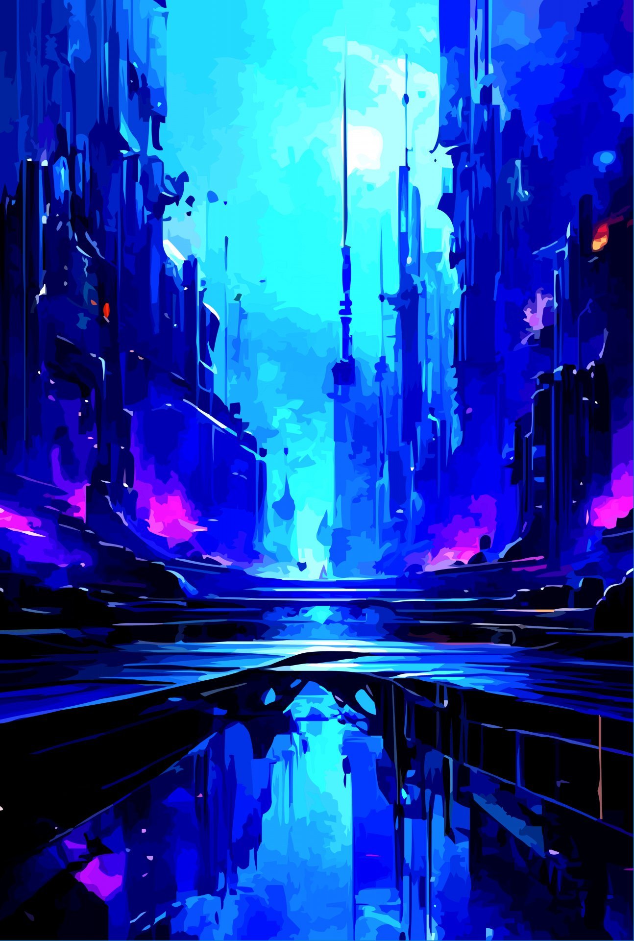 Twilight Cityscape After Rain Digital Art - Viktor Levchenko