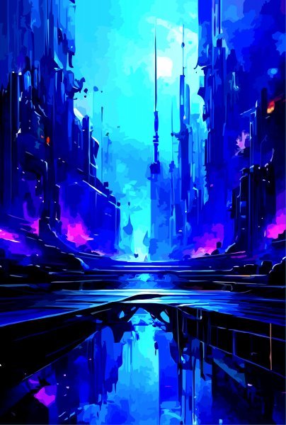 Twilight Cityscape After Rain Digital Art - Viktor Levchenko