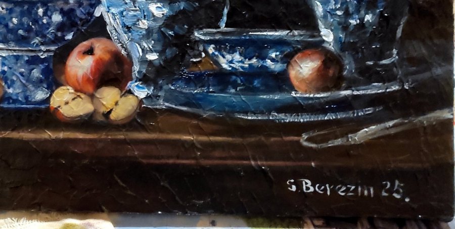 Still life with porcelain vase Painting by Serj Doche