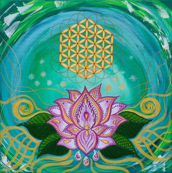 Two Flowers: Symbols of Unity Painting by Vladilena Cherednichenko