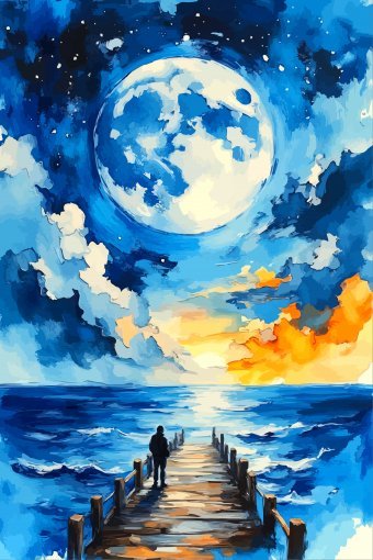 Night Waves Under the Moon Digital Art - Viktor Levchenko