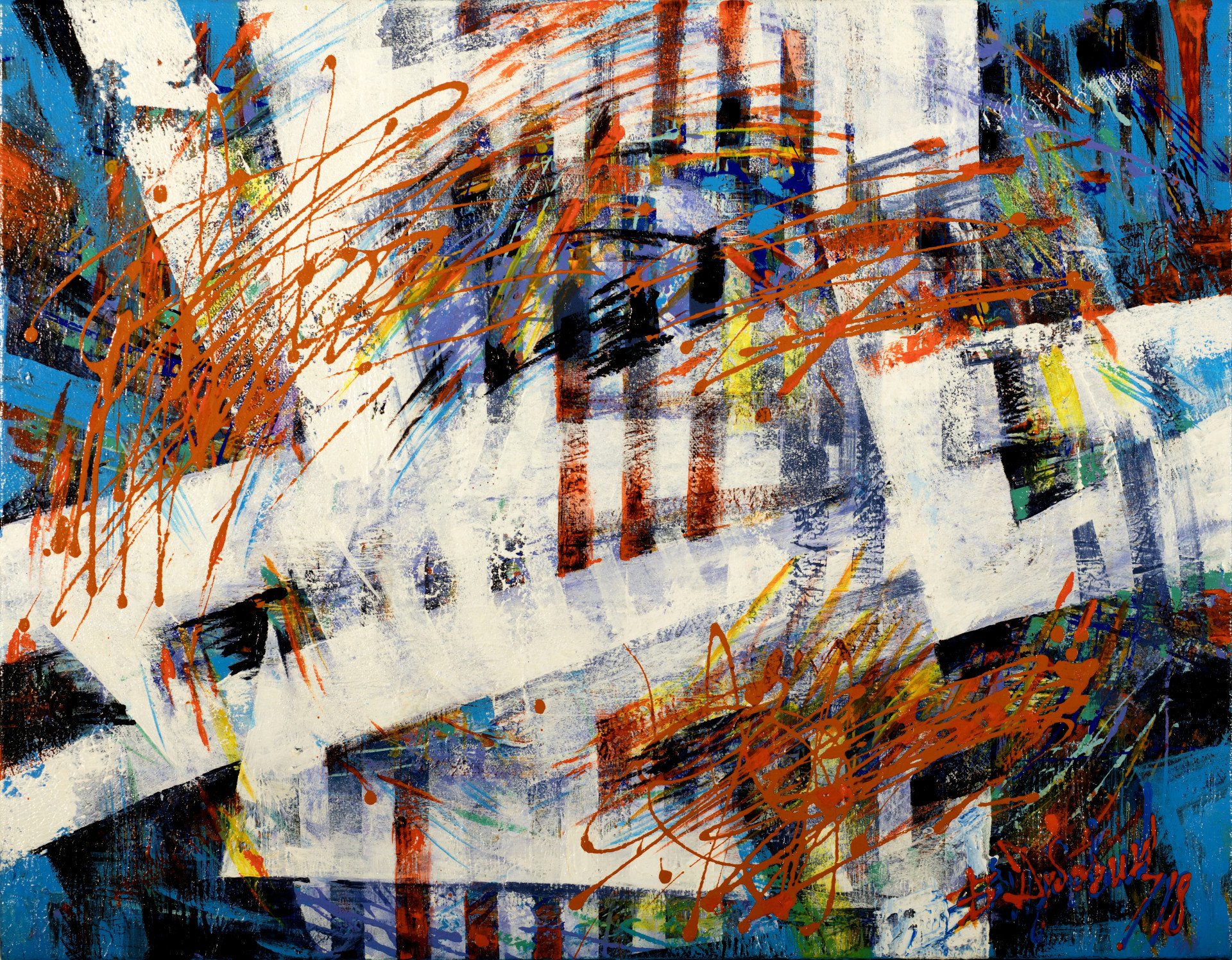 At the Crossroads Painting by Victoria Dubovyk