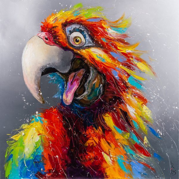 Psycho Parrot Painting by Liubov Kuptsova - Jose Art Gallery