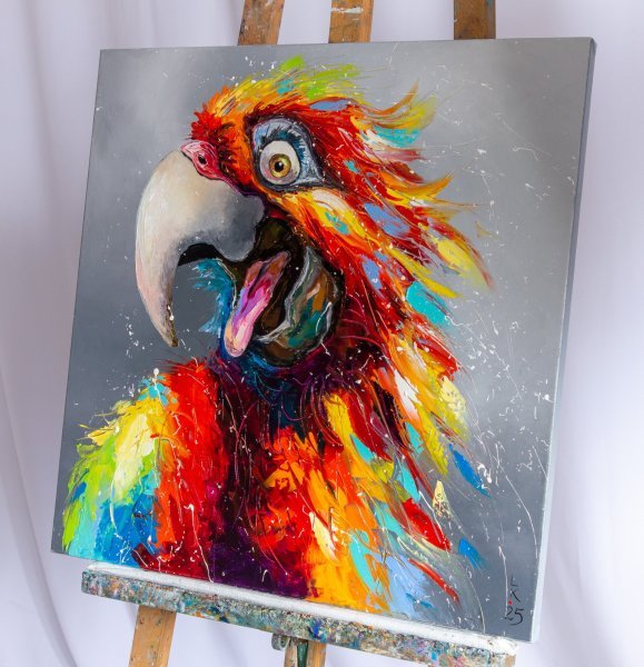 Psycho Parrot Drawing - Liubov Kuptsova - Jose Art Gallery