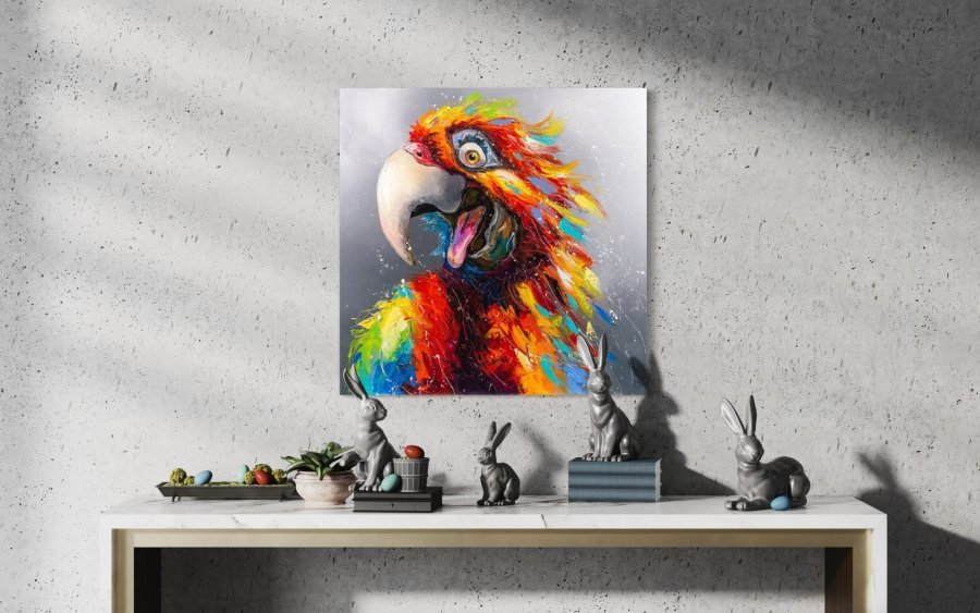 Psycho Parrot Drawing - Liubov Kuptsova - Jose Art Gallery