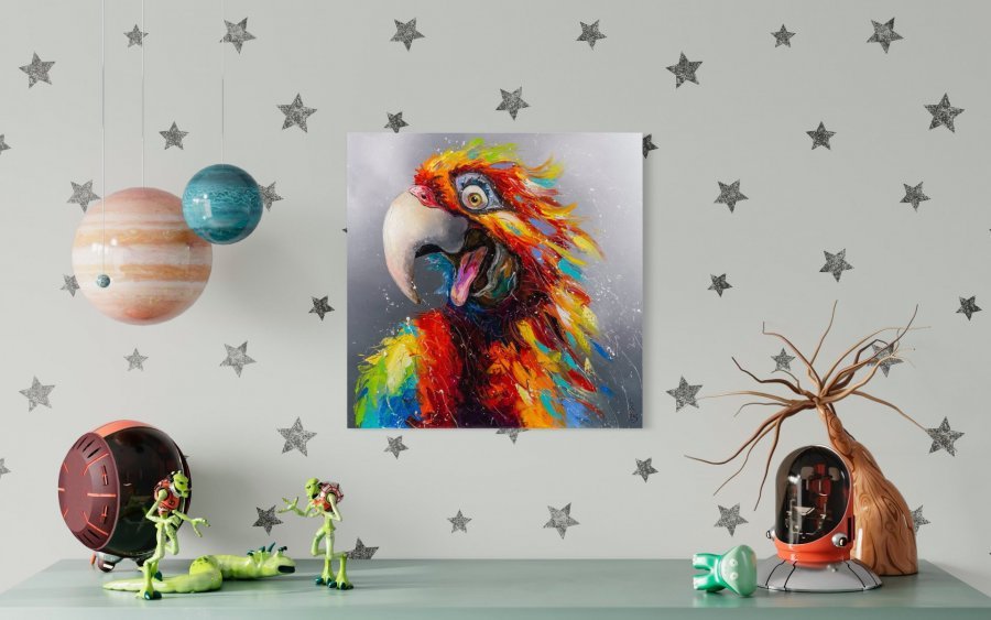 Psycho Parrot Painting by Liubov Kuptsova - Jose Art Gallery
