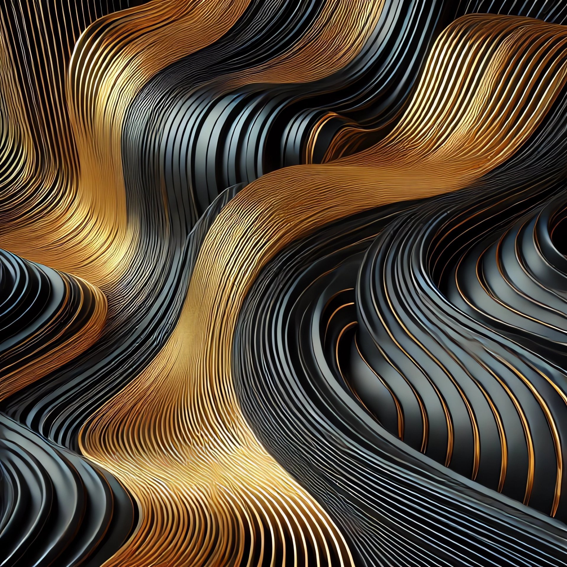 Fluid Wave Patterns Wall Art Painting by hafis djamel eddine