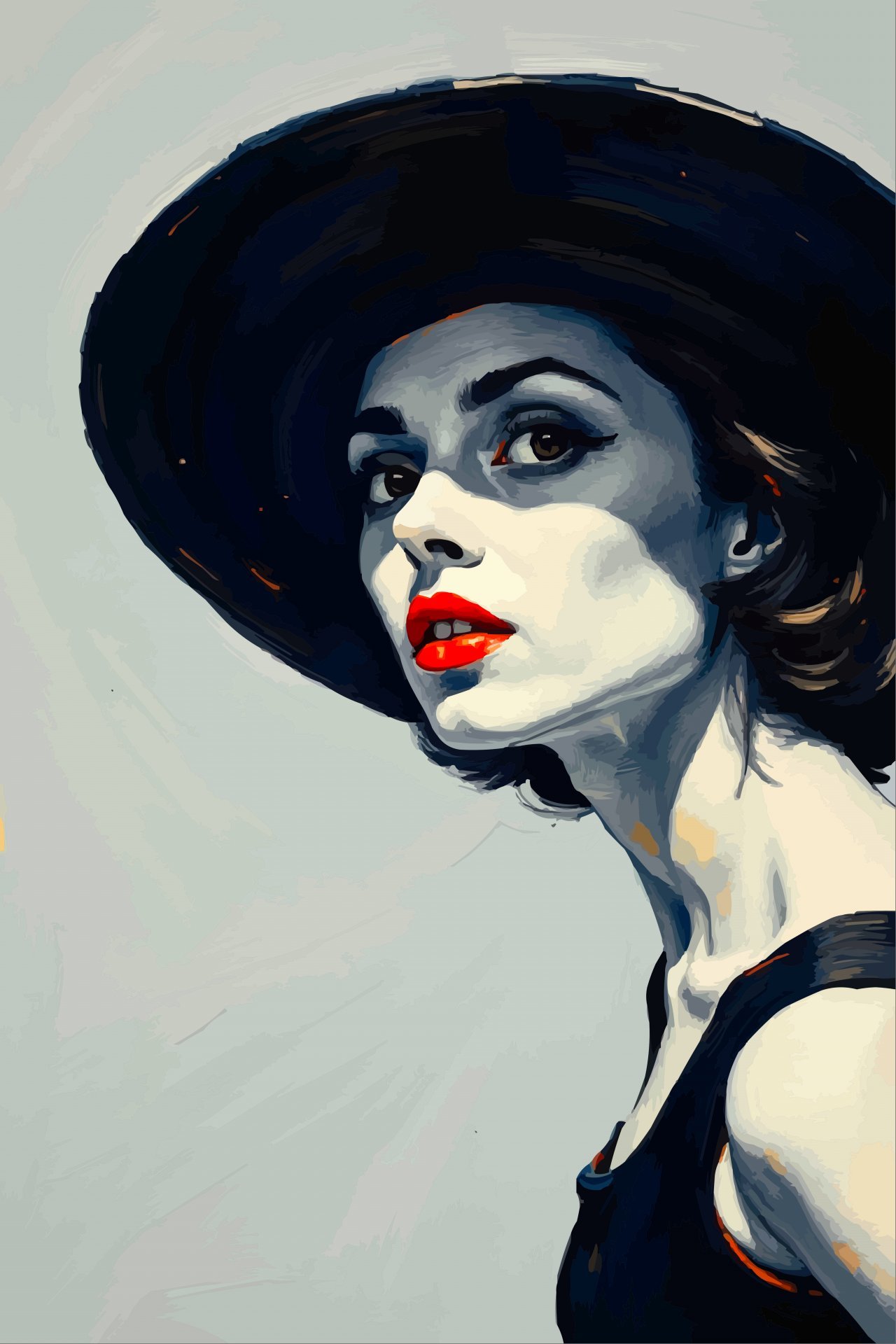 Enigmatic Beauty in Black Digital Art - Viktor Levchenko