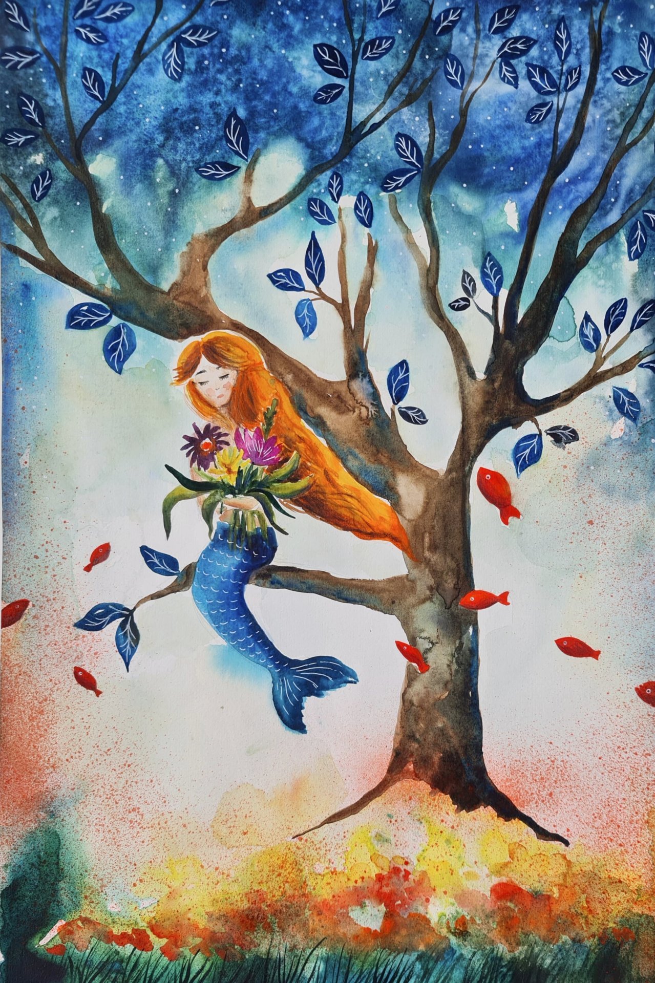 The Tree of Forgotten Tales Painting by Evgenia Smirnova