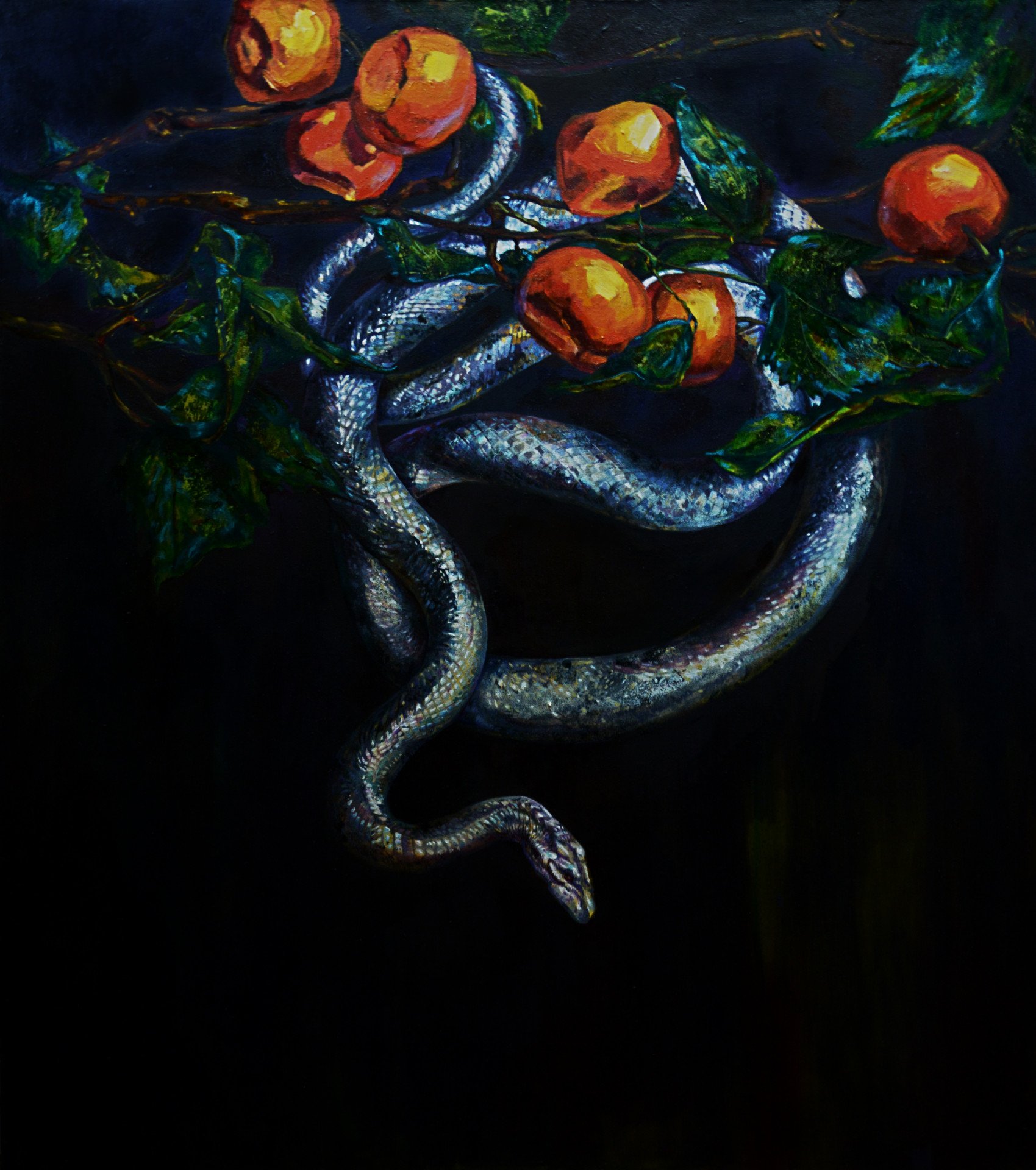 The albino snake Painting by Mariia Drozdova - Jose Art Gallery