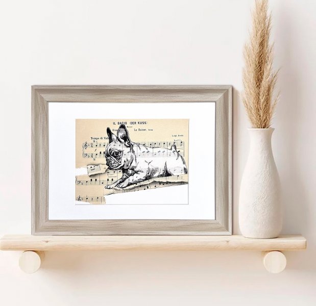 Bouledogue français dans le style Banksy Painting by Julia Shilo