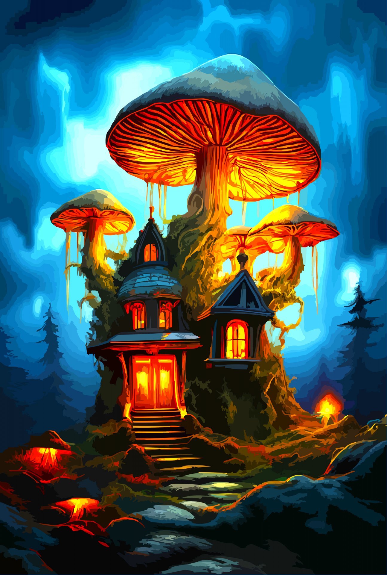 Fairy Tale House in the Forest Digital Art - Viktor Levchenko