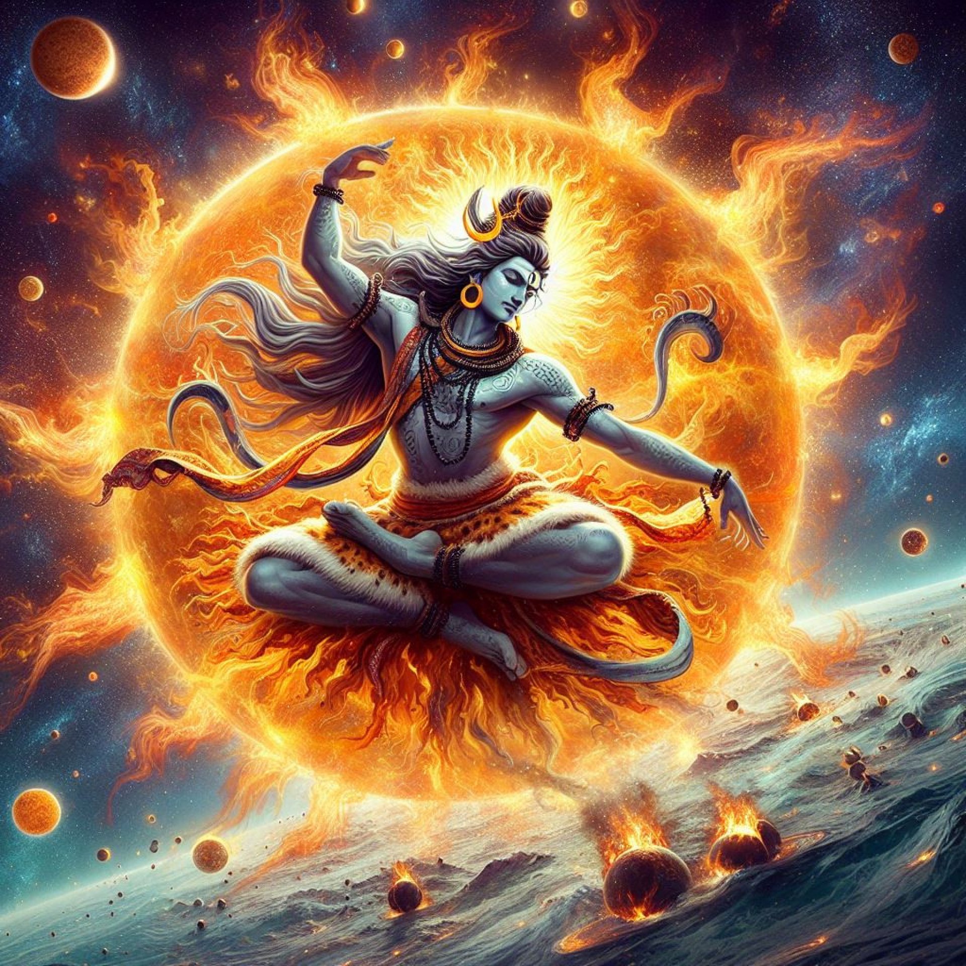 Lord Shiva - Energy of the Sun Digital Art - Tharani Jaiprakash