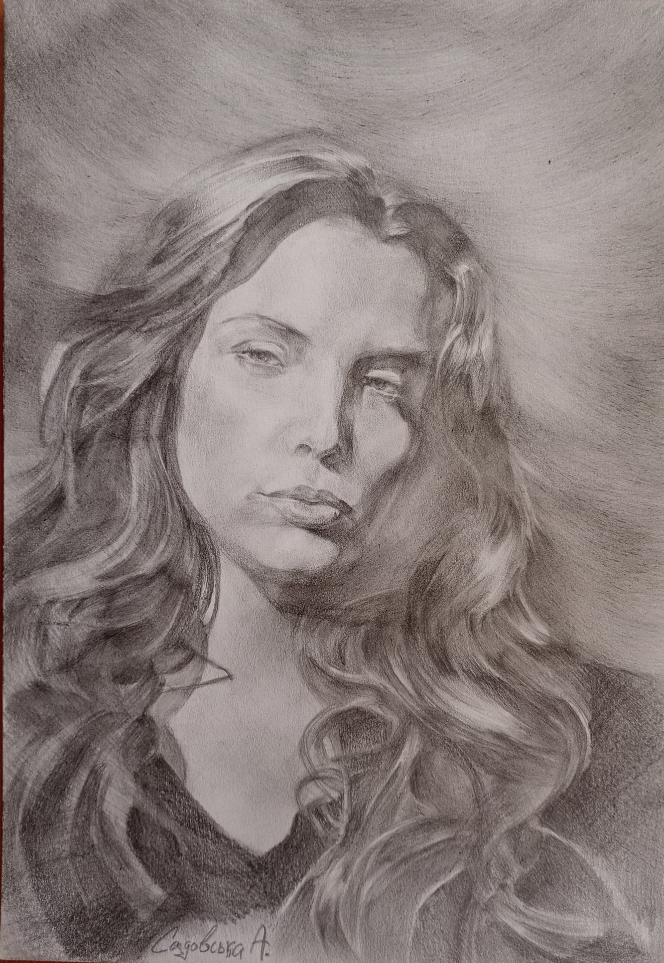 Portrait of the Actress Face of Grace Drawing - Anastasiya Sadovska