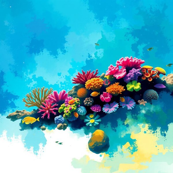 Coral Reef Painting by Tharani Jaiprakash - Jose Art Gallery