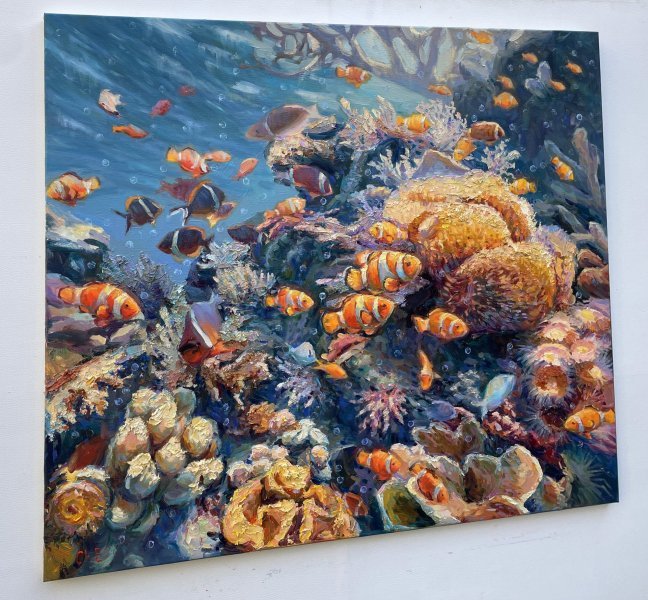 Underwater Reef Painting by Yevgeny Chernyakovsky