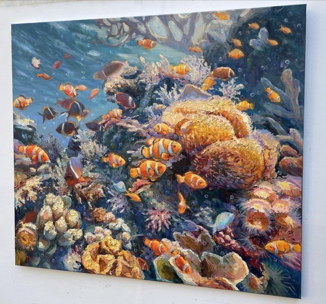 Underwater Reef Painting by Yevgeny Chernyakovsky