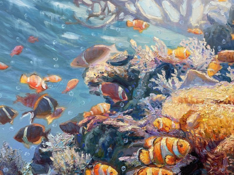Underwater Reef Painting by Yevgeny Chernyakovsky
