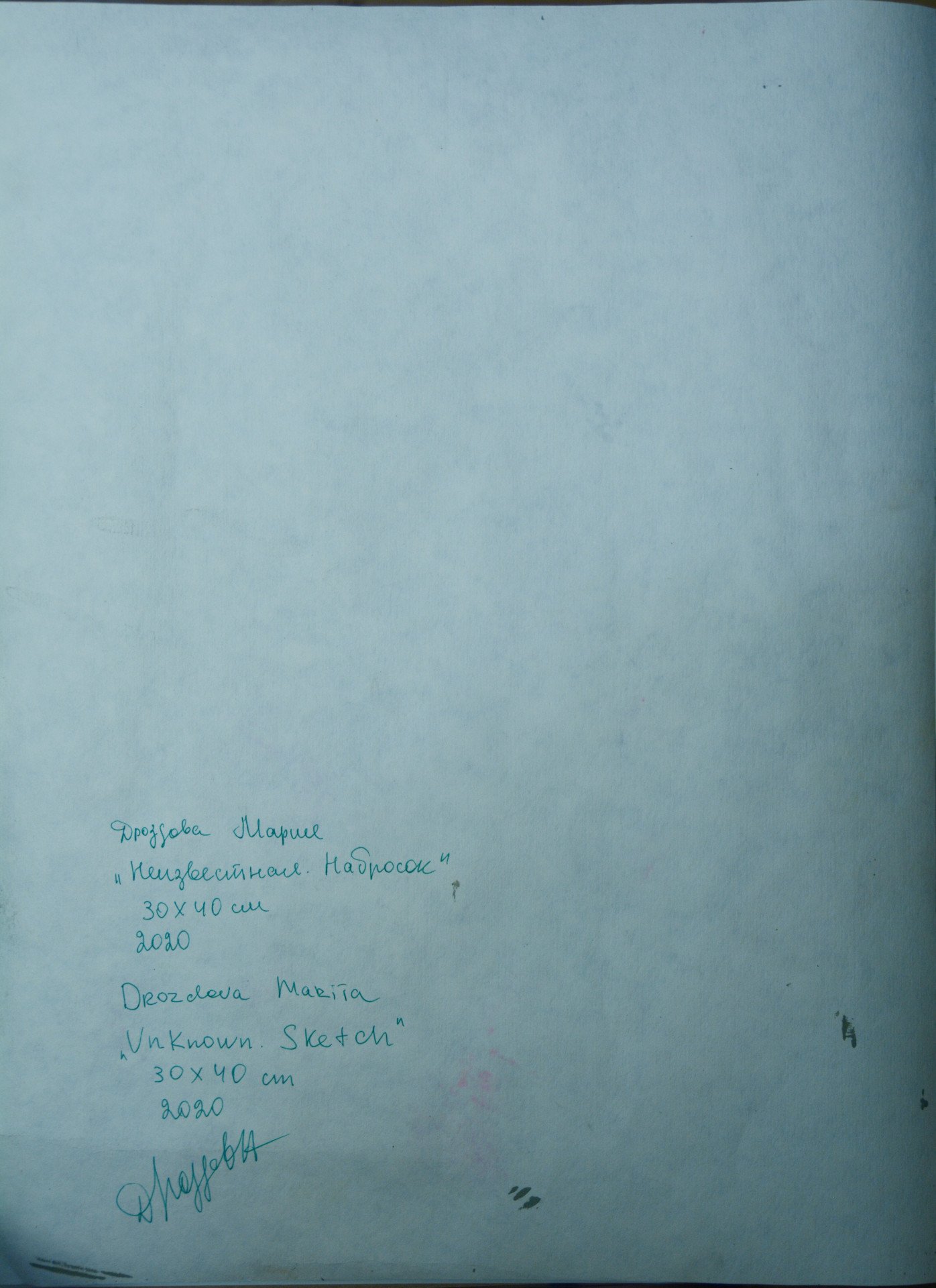 Unknown. Sketch Drawing - Mariia Drozdova - Jose Art Gallery