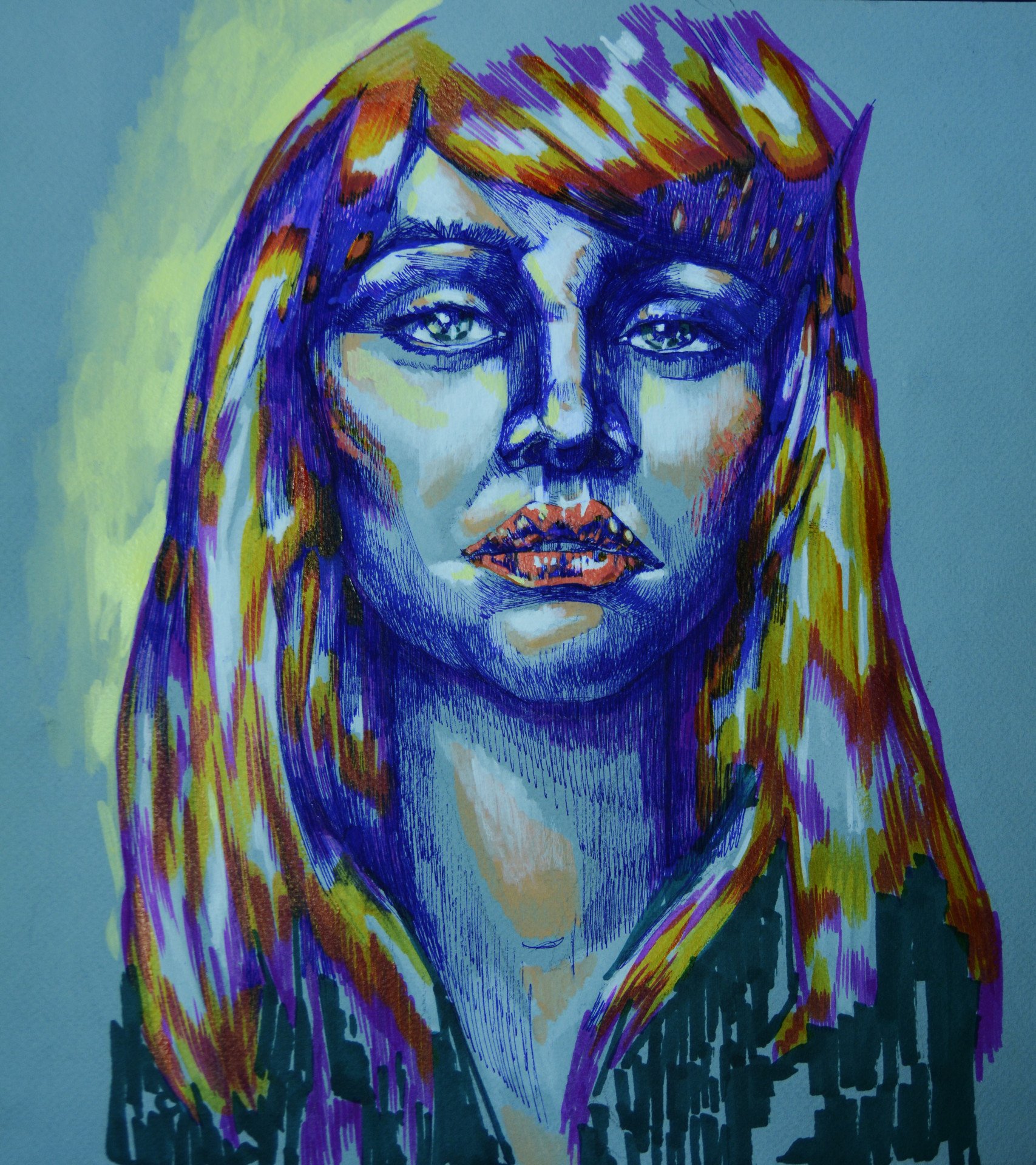 Sketch of a portrait. Sunshine Drawing - Mariia Drozdova