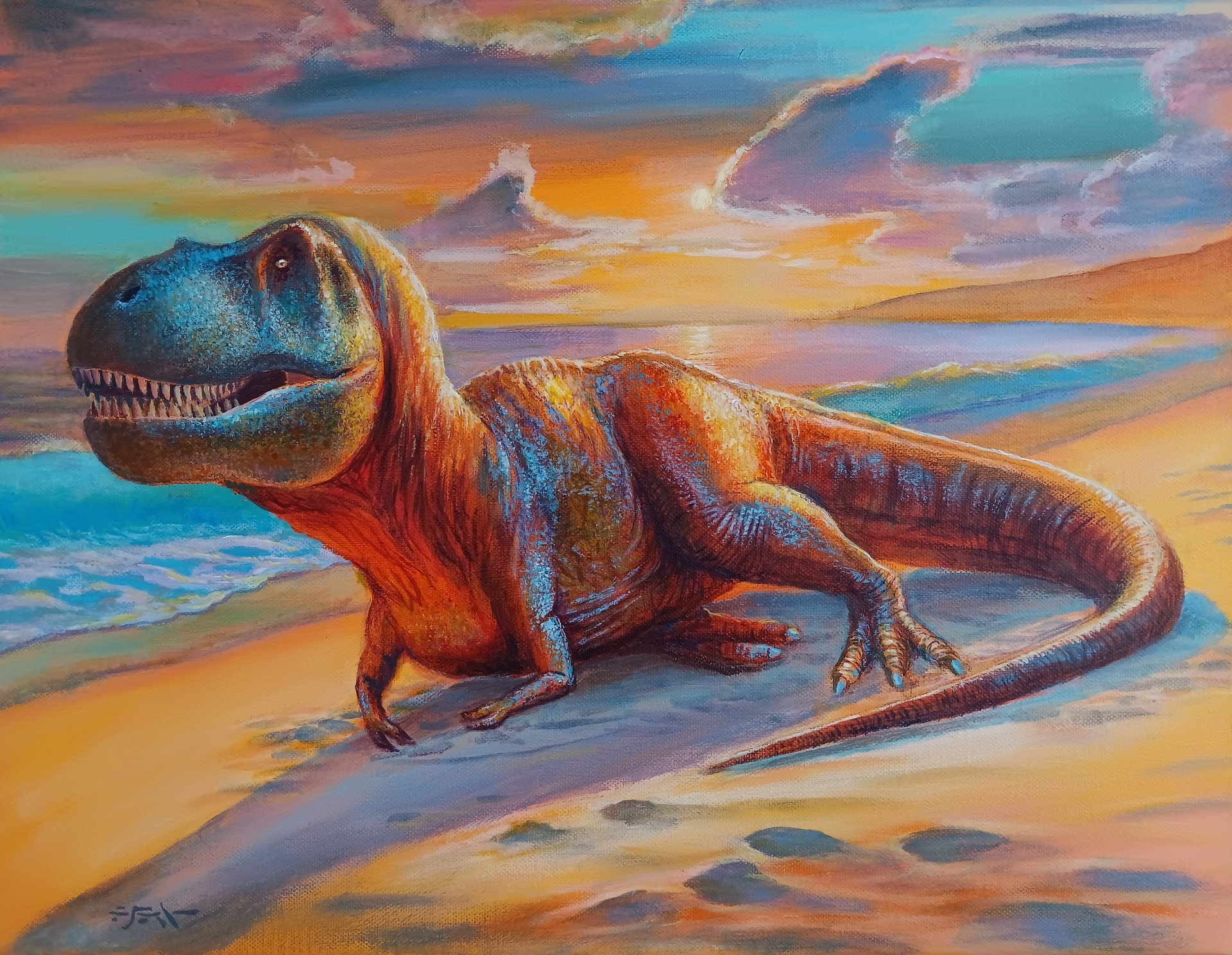 Tyrannosaurus Painting by Anton Amit - Jose Art Gallery