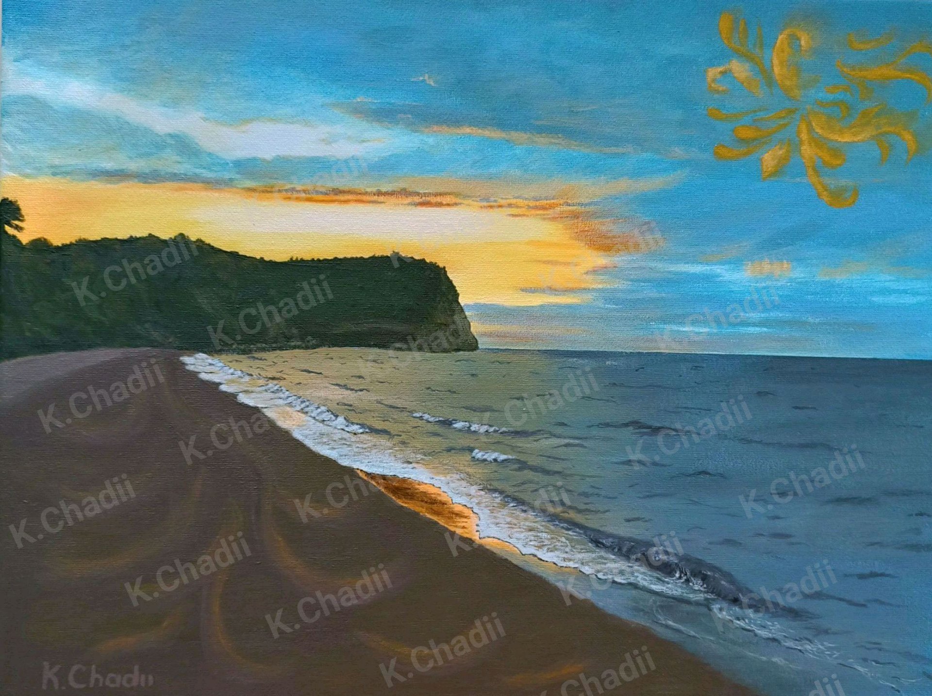 Miraculous Sunset Painting by Kateryna Chadii