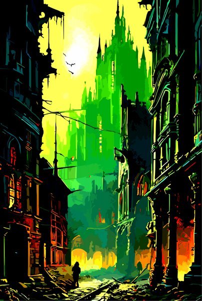 Surreal Gothic Skyline Digital Art - Viktor Levchenko